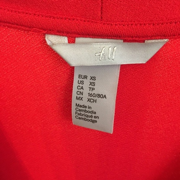 H&M | Dresses | Hm Red V Neck Line Dress | Poshmark